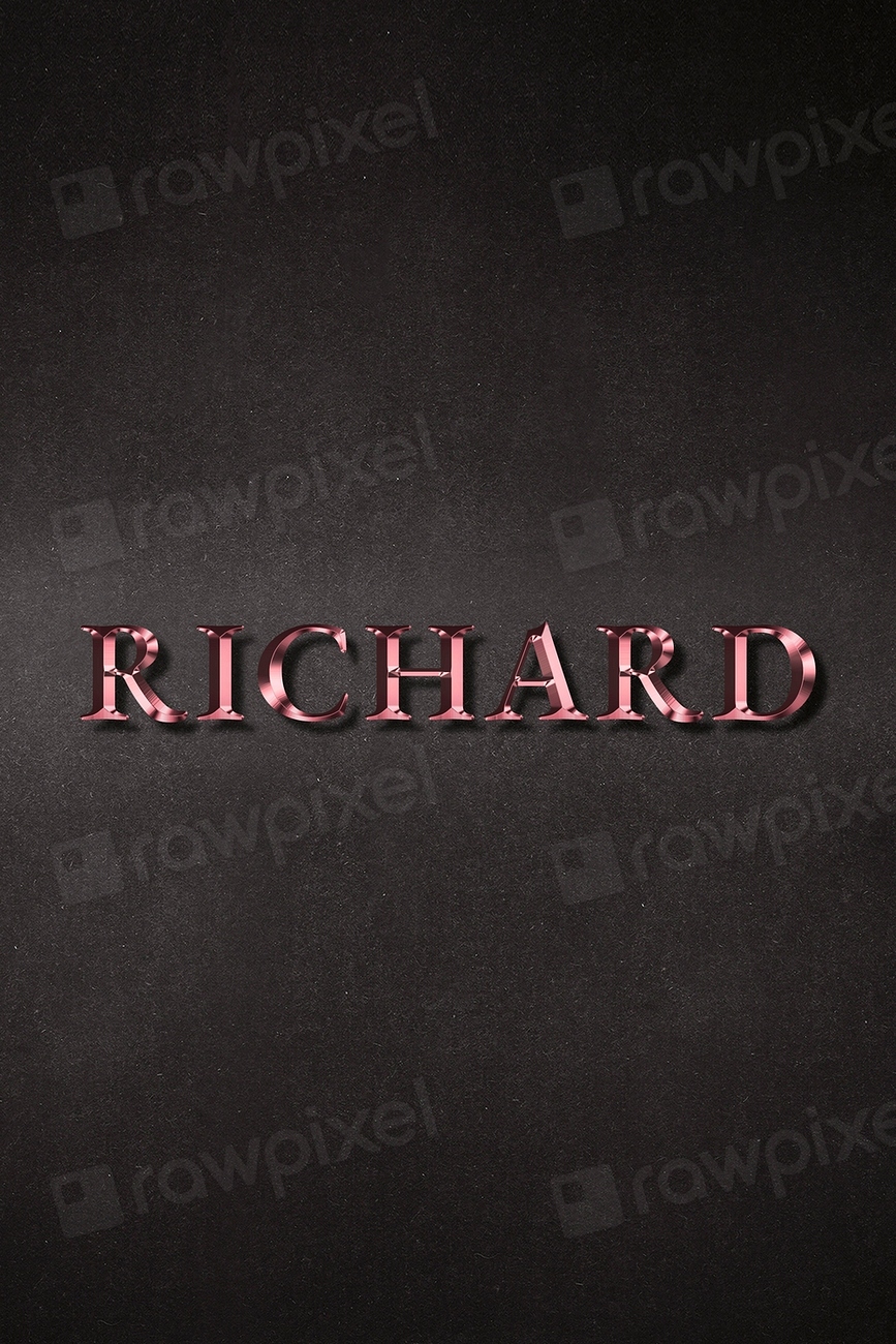 Richard typography metallic rose gold | Free Photo - rawpixel