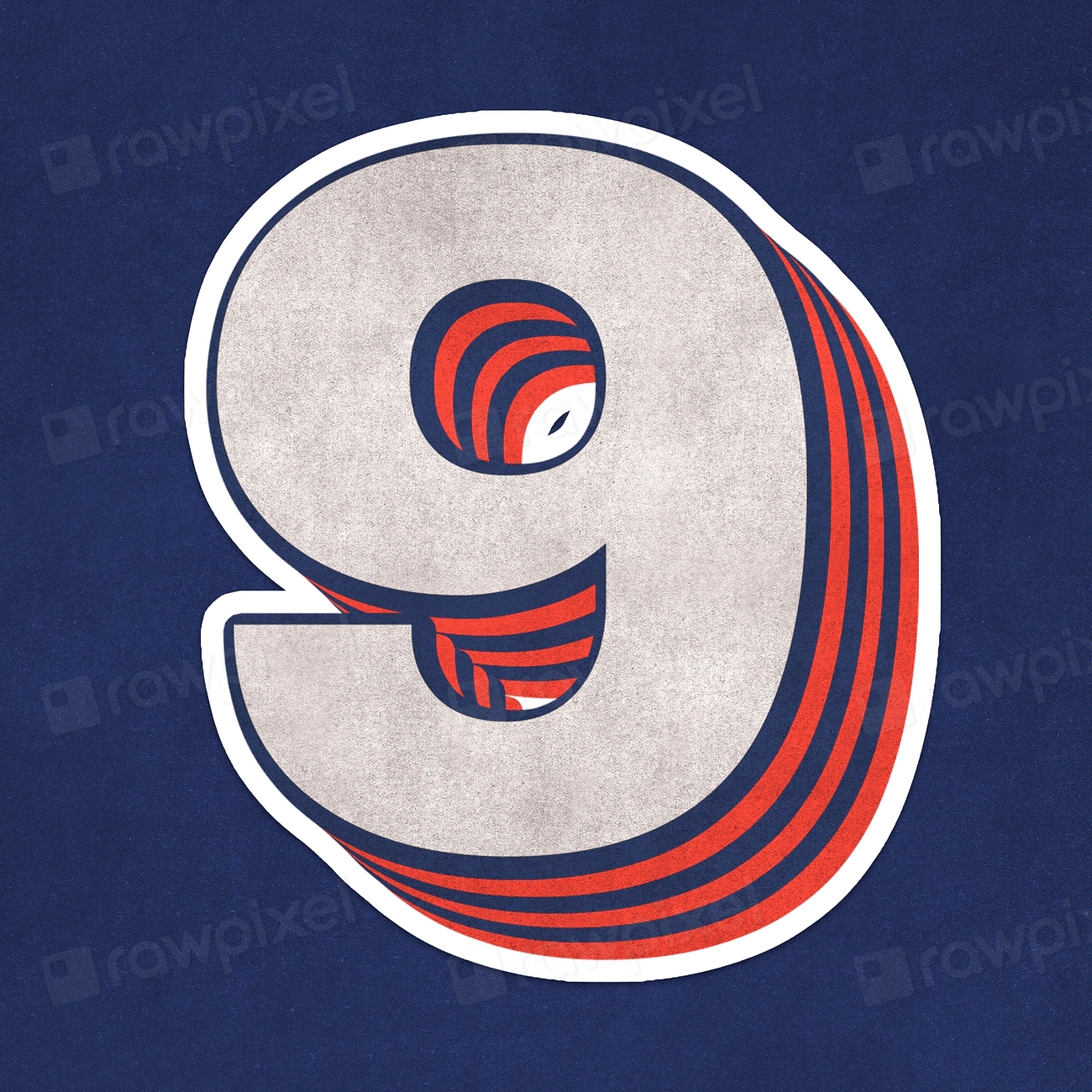 Number nine layered text effect | Free PSD - rawpixel