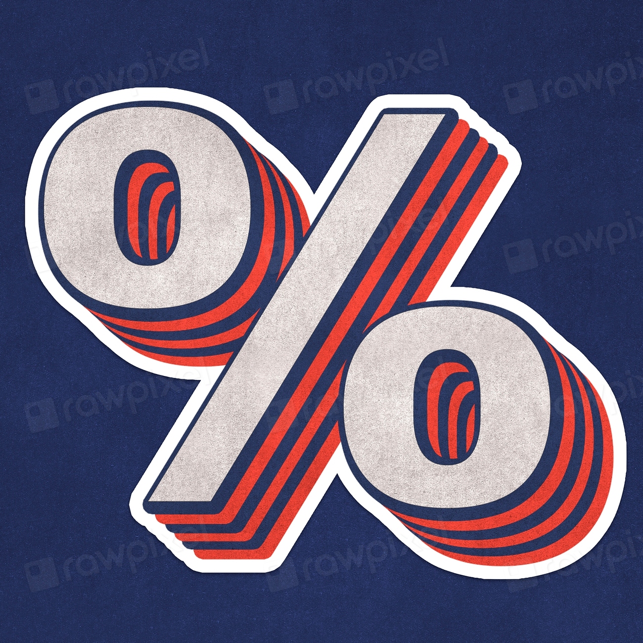 Gray layered percentage sign sticker | Premium PSD - rawpixel