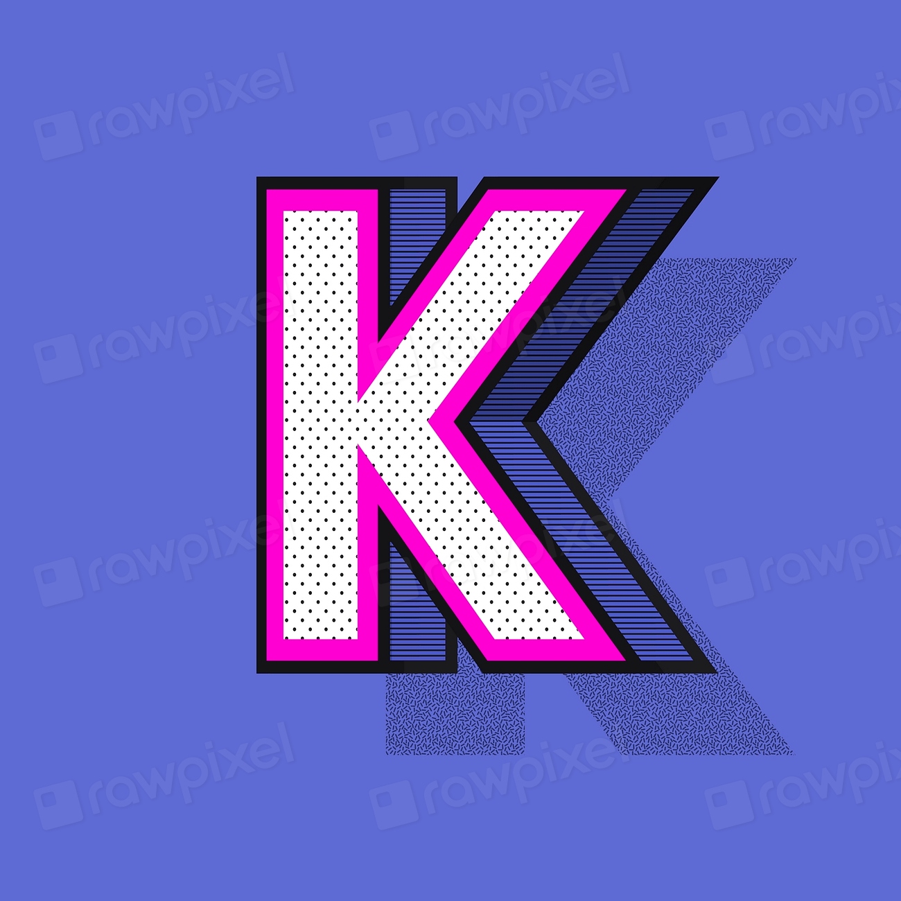 Letter K 3D halftone effect | Free Photo - rawpixel