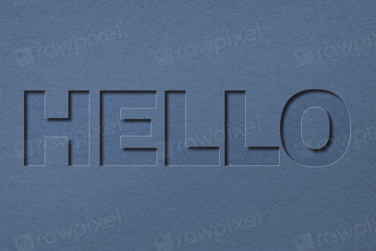 Hello paper cut typography psd | Free PSD - rawpixel