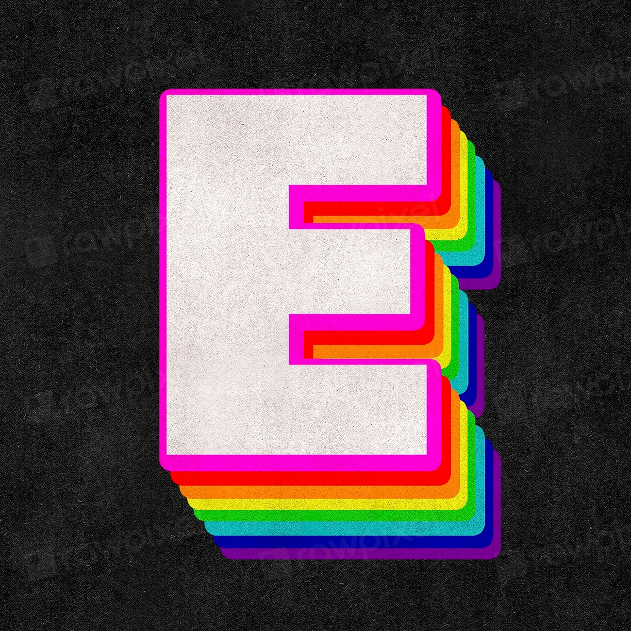 Font e psd 3d rainbow | Premium PSD - rawpixel