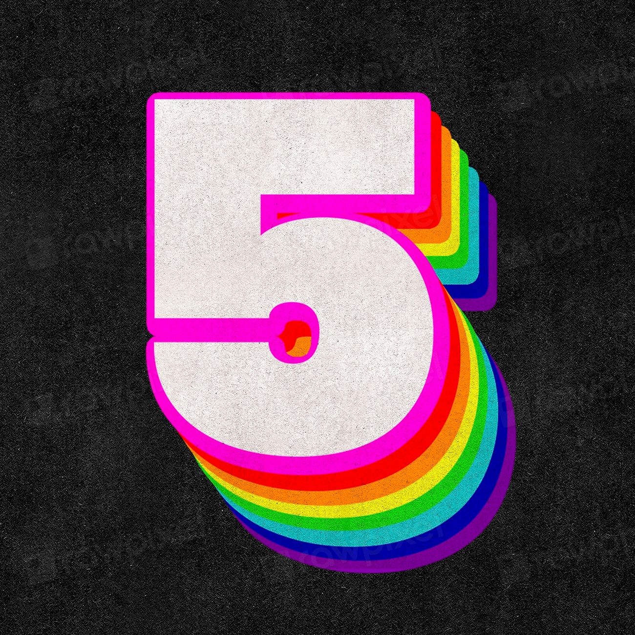 Number five font psd 3d | Premium PSD - rawpixel
