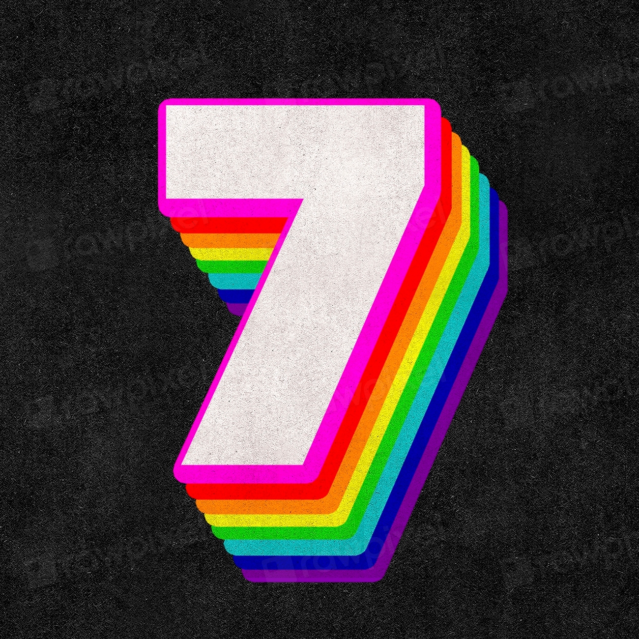 Number 7 font psd 3d | Premium PSD - rawpixel