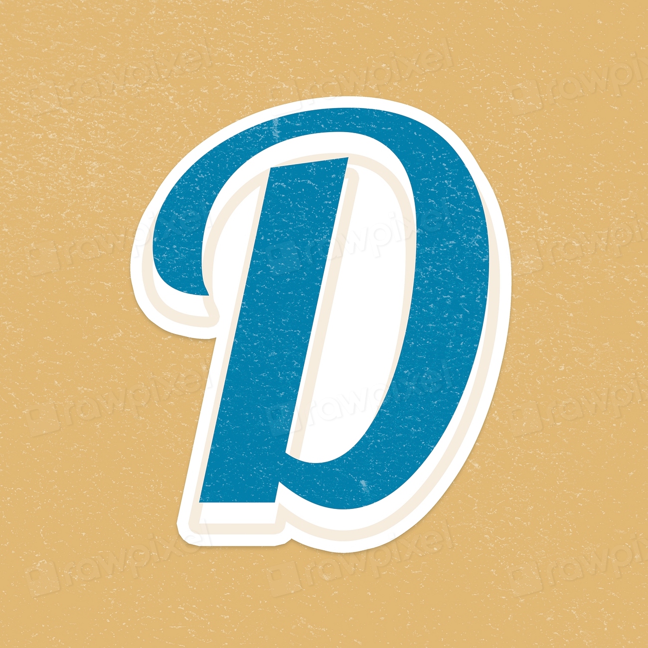 Psd retro letter D bold | Premium PSD - rawpixel