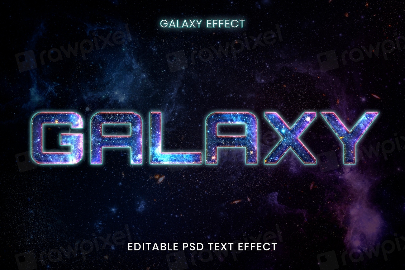 Galaxy editable psd text effect | Premium PSD Add-on - rawpixel