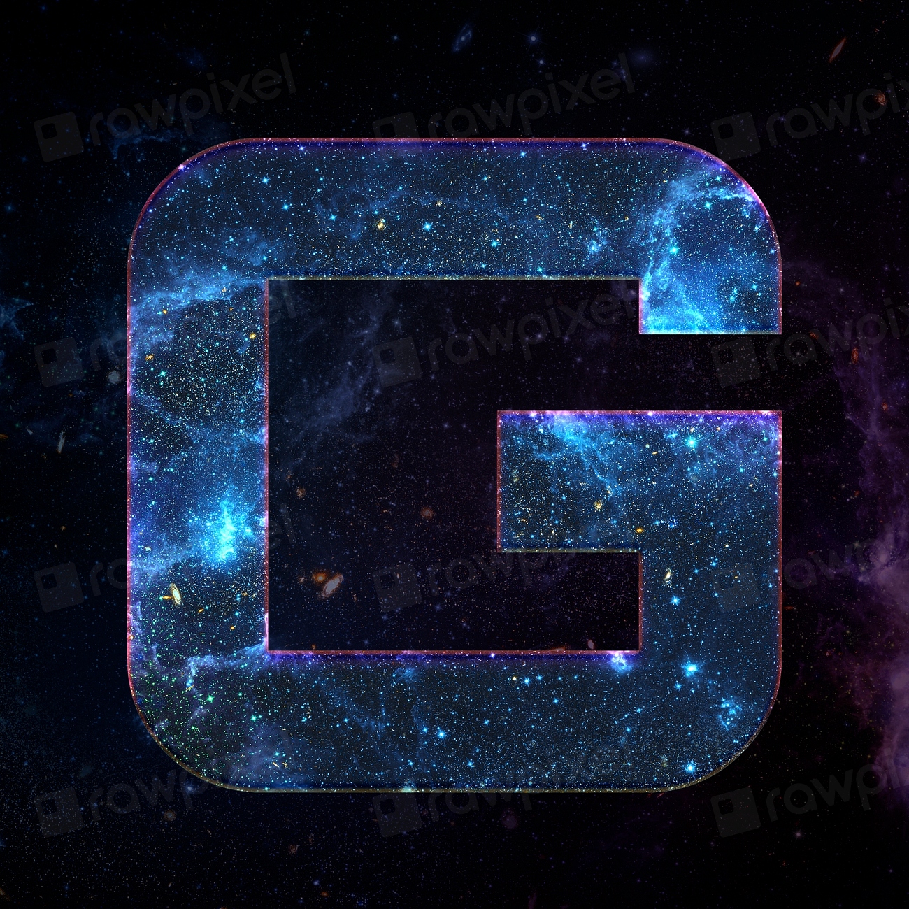 Psd letter G space effect | Premium PSD - rawpixel