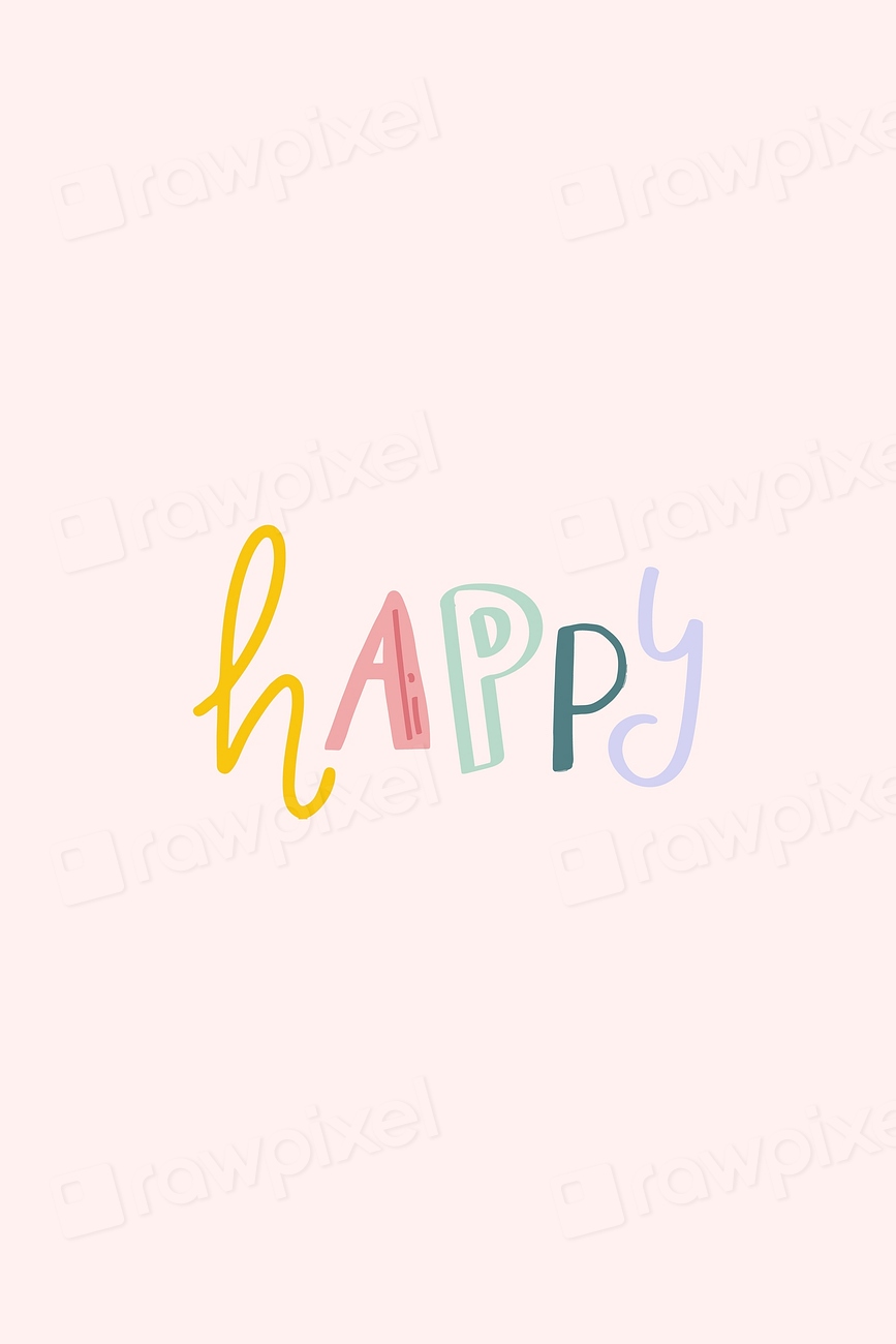 Happy word typography doodle font | Free Photo - rawpixel
