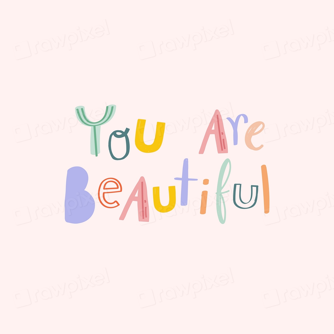 Vector You are beautiful message | Premium Vector - rawpixel