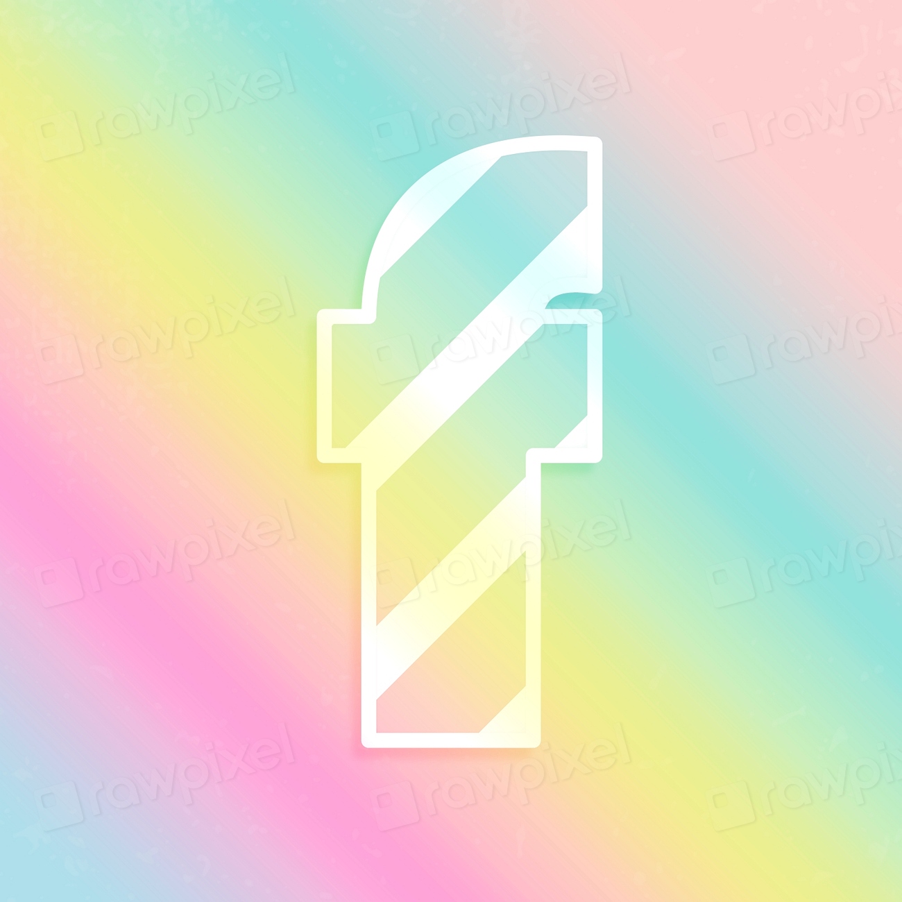 Psd letter f rainbow gradient | Premium PSD - rawpixel