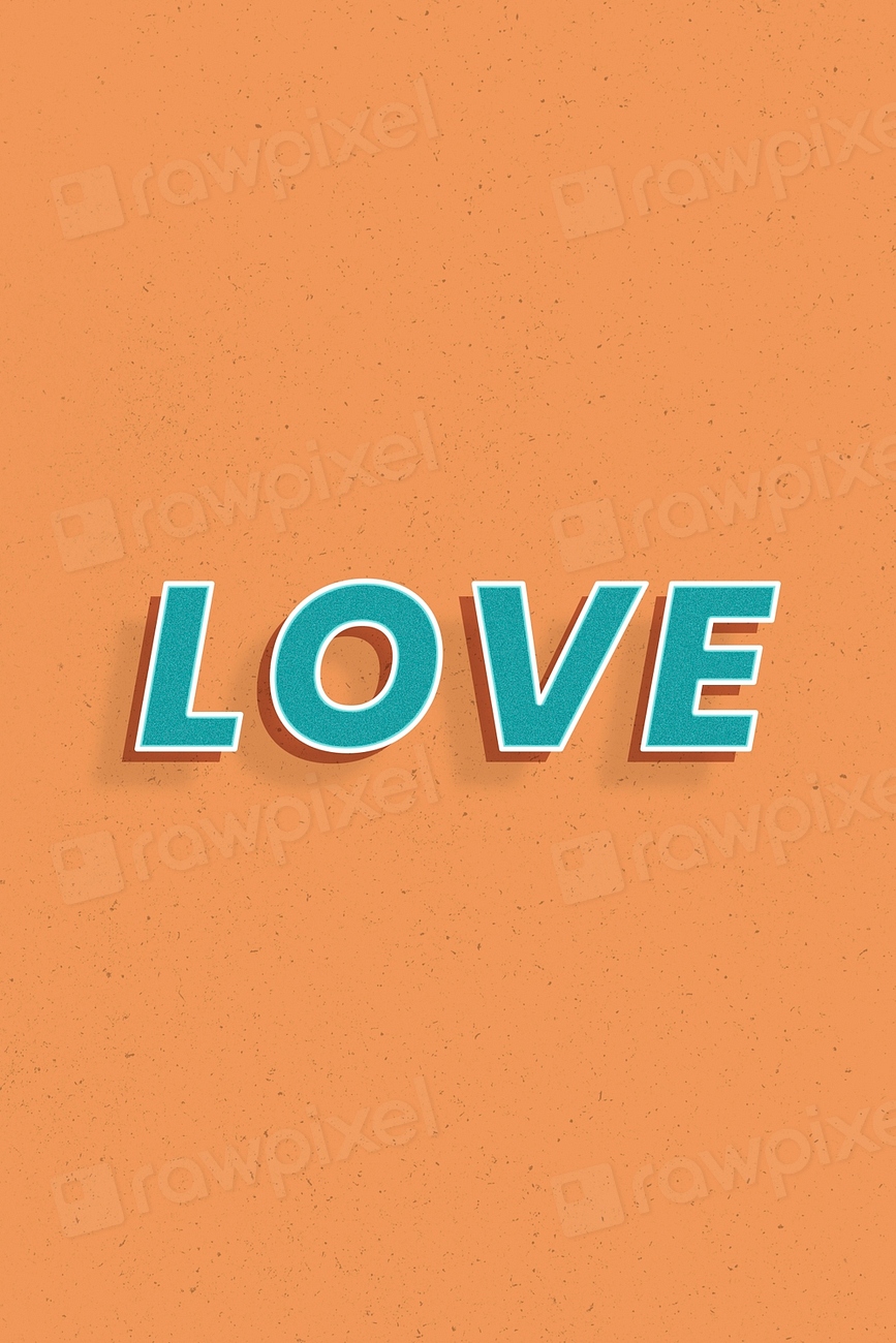 Retro love word bold text | Free Photo - rawpixel