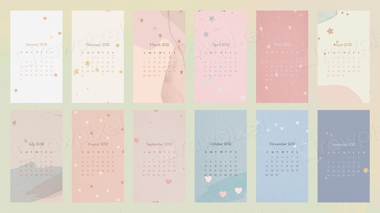 Calendar 2021 editable template vector | Premium Vector - rawpixel