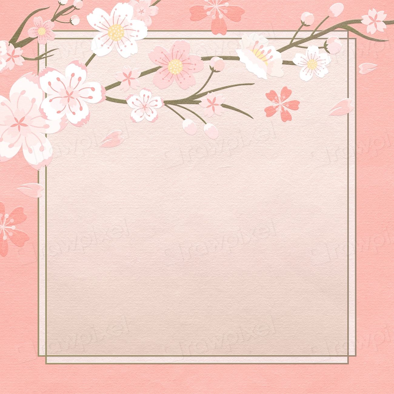 Pink Sakura psd border design | Premium PSD - rawpixel