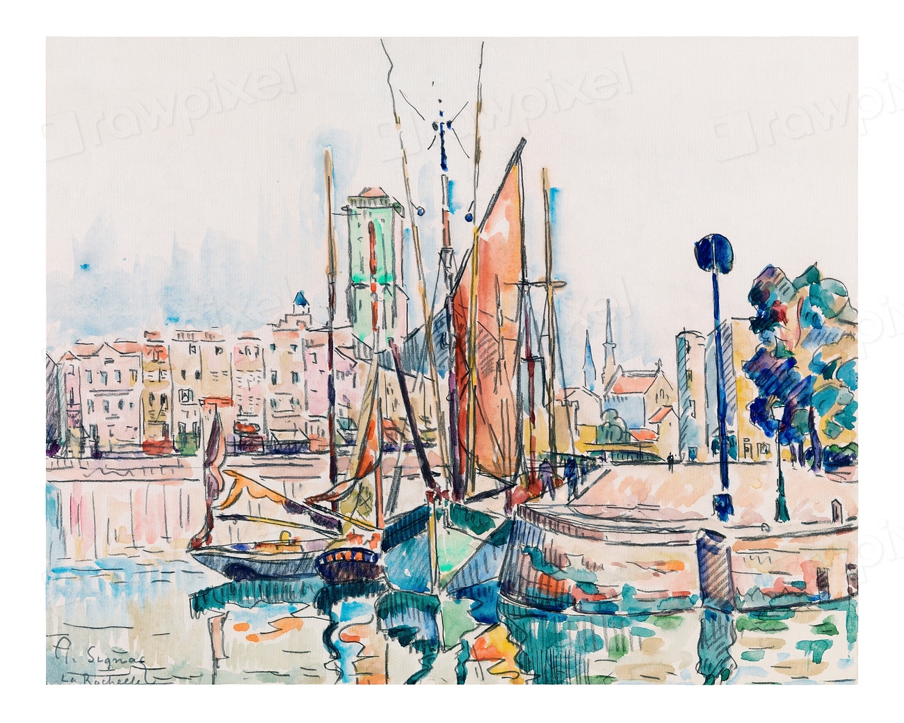 Paul Signac poster, famous landscape | Premium Photo - rawpixel