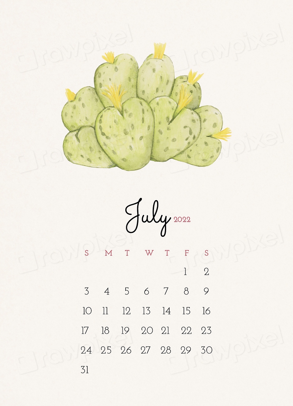 2022 July calendar template, aesthetic | Premium Vector Template - rawpixel