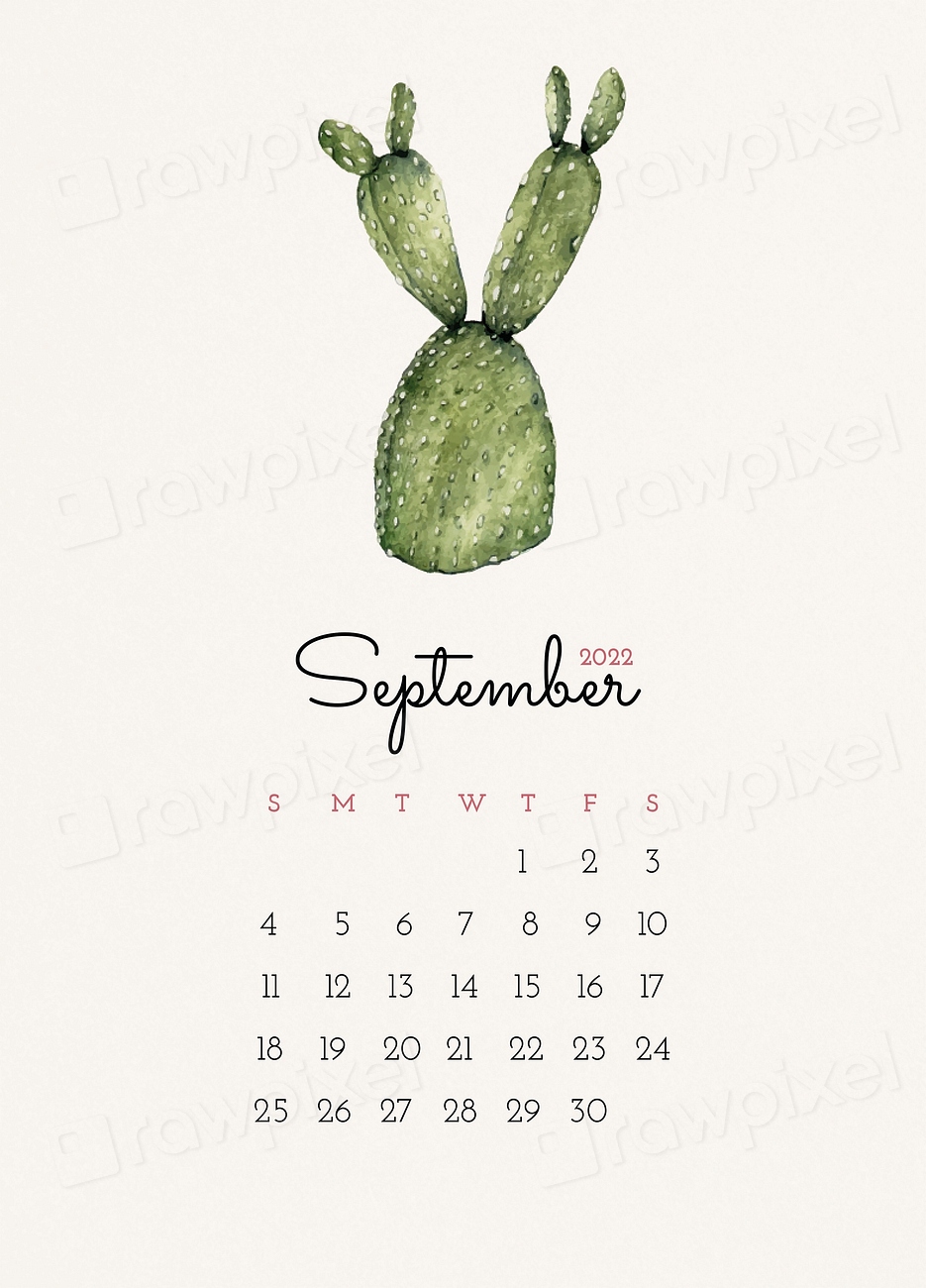2022 September calendar template, cute | Premium PSD Template - rawpixel