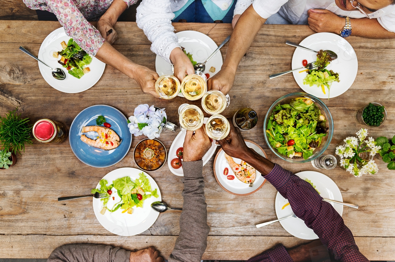 Friends Happiness Enjoying Dinning Eating | Premium Photo - rawpixel