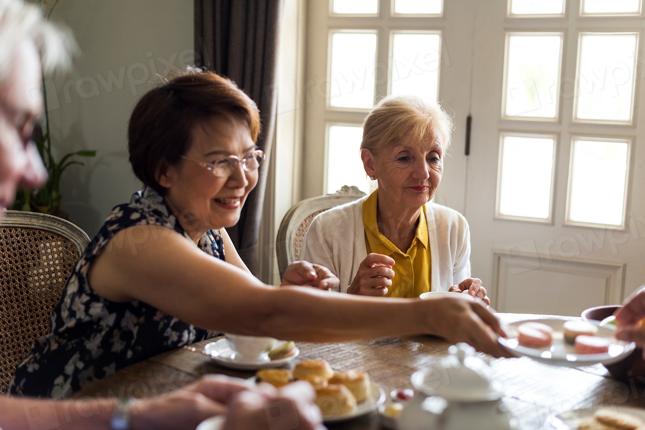 Elderly people having tea party | Premium Photo - rawpixel