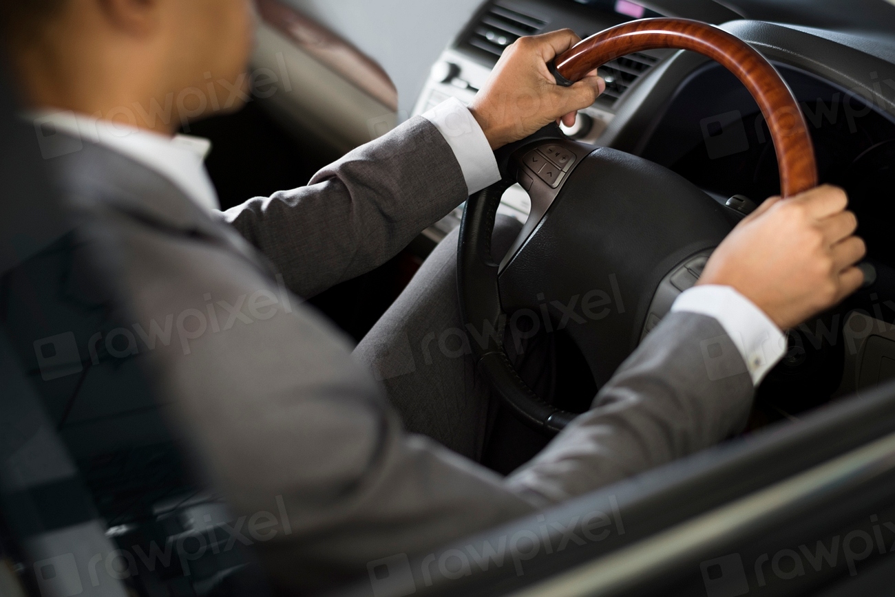 Businessman Drive Car Hands Steering | Premium Photo - rawpixel