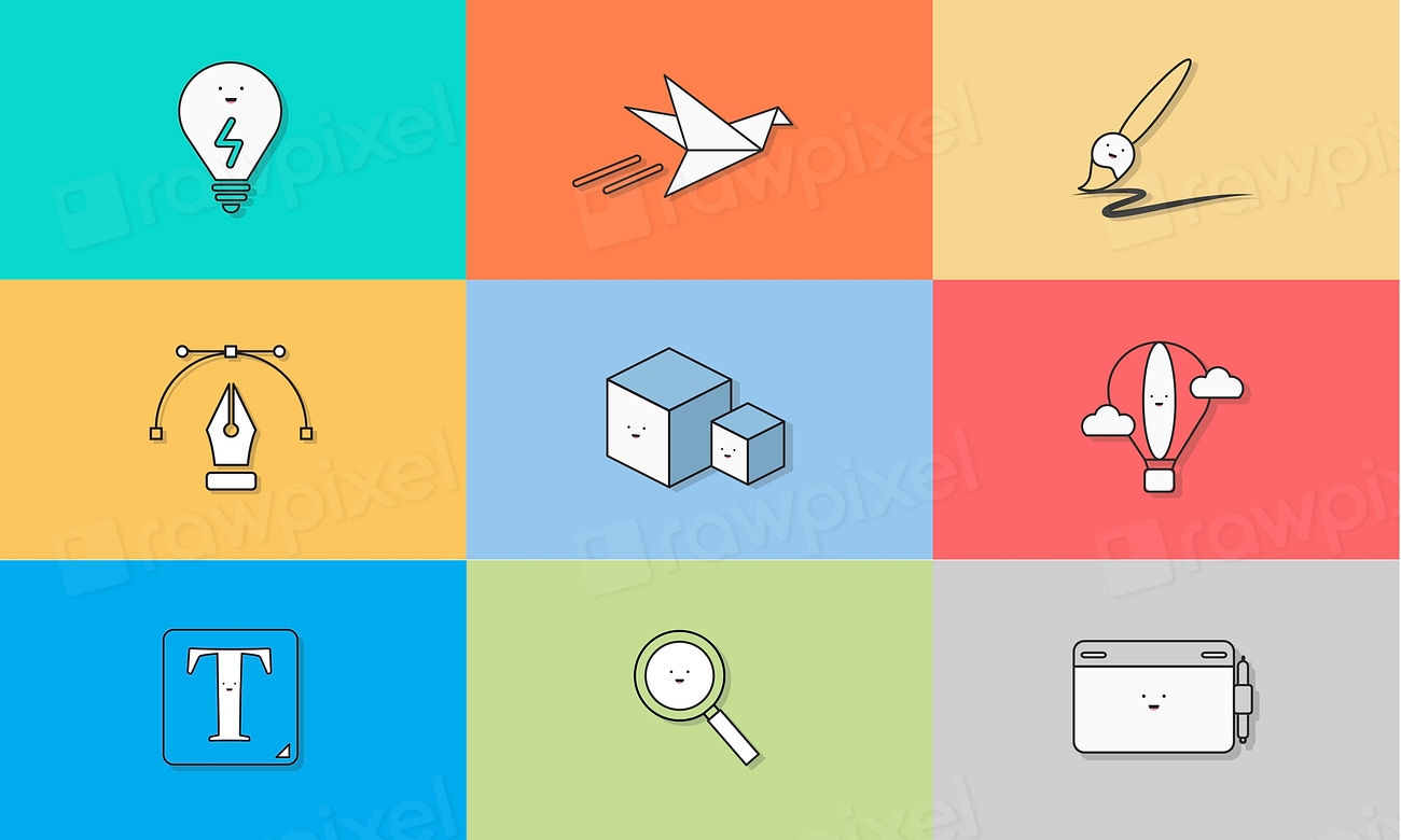 Illustation graphic design icons set | Premium Vector - rawpixel