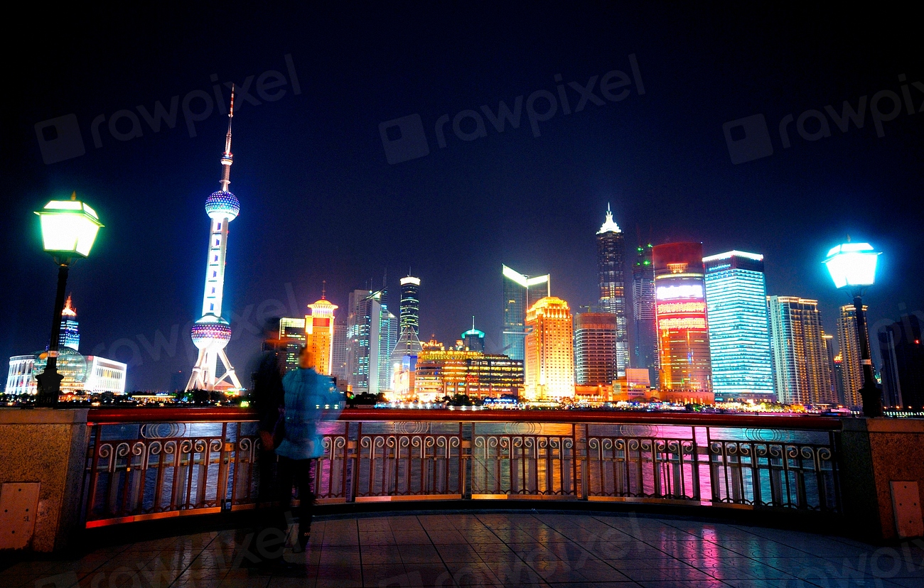 Shanghai light display | Premium Photo - rawpixel