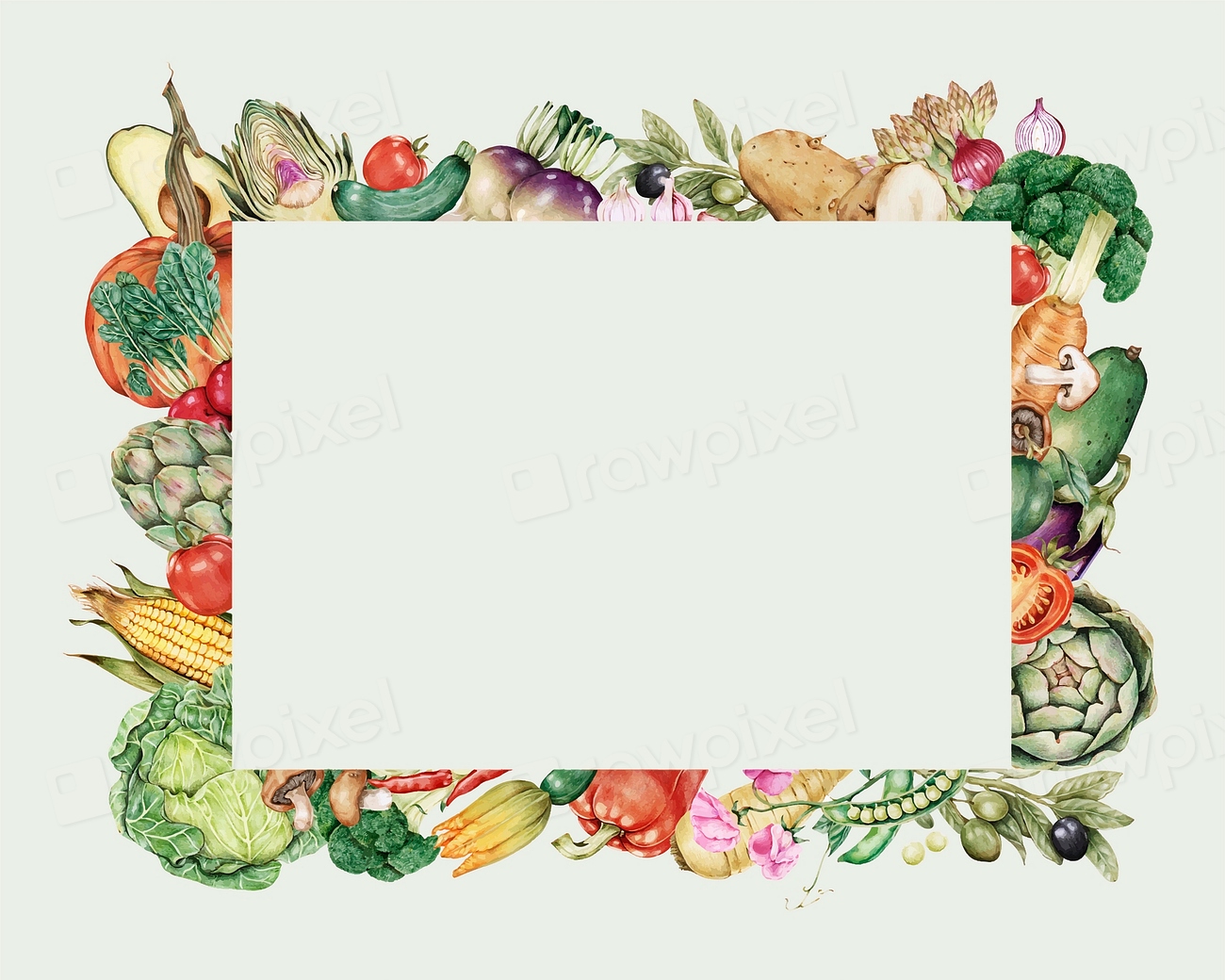 Vegetable border frame vector hand-drawn | Premium Vector - rawpixel