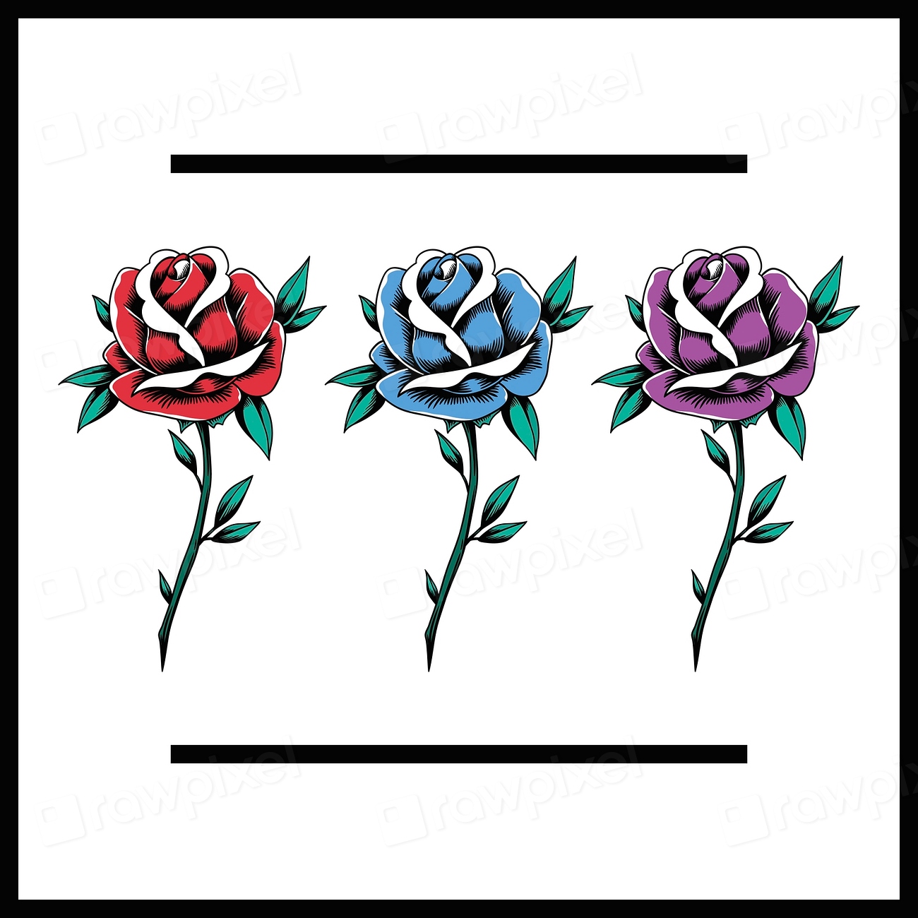 Red Blues Purple Rose Flowers | Free Photo Illustration - rawpixel