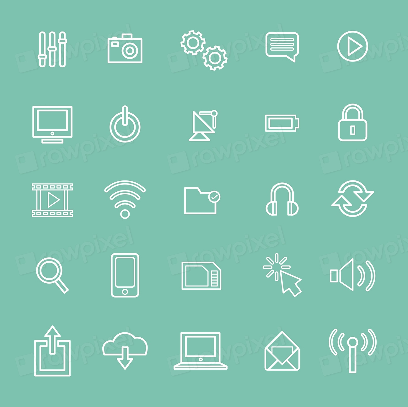 Illustration of technology icons set | Premium Vector - rawpixel