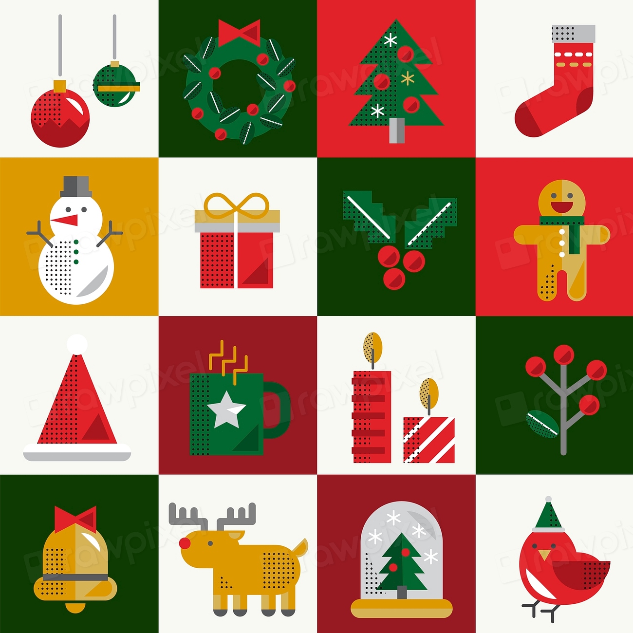 Christmas icons vector set | Premium Vector - rawpixel