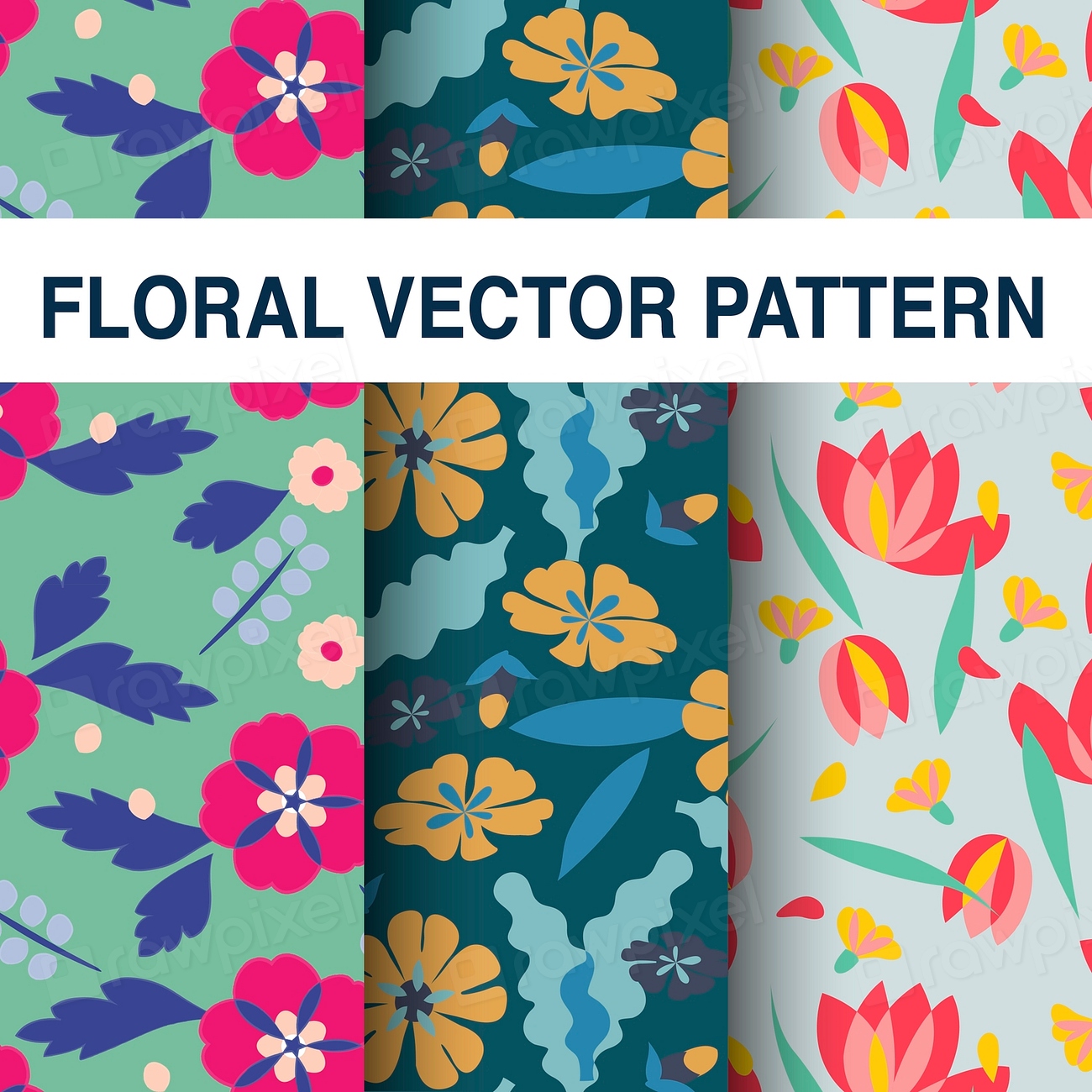 Set of floral vector patterns | Premium Vector - rawpixel