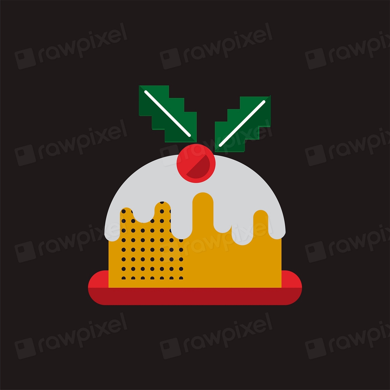 Christmas cake illustration vector | Free Vector - rawpixel
