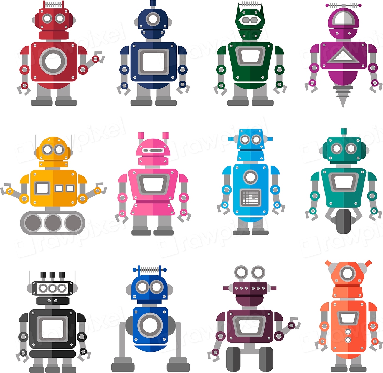 Set of robot vectors | Premium Vector - rawpixel