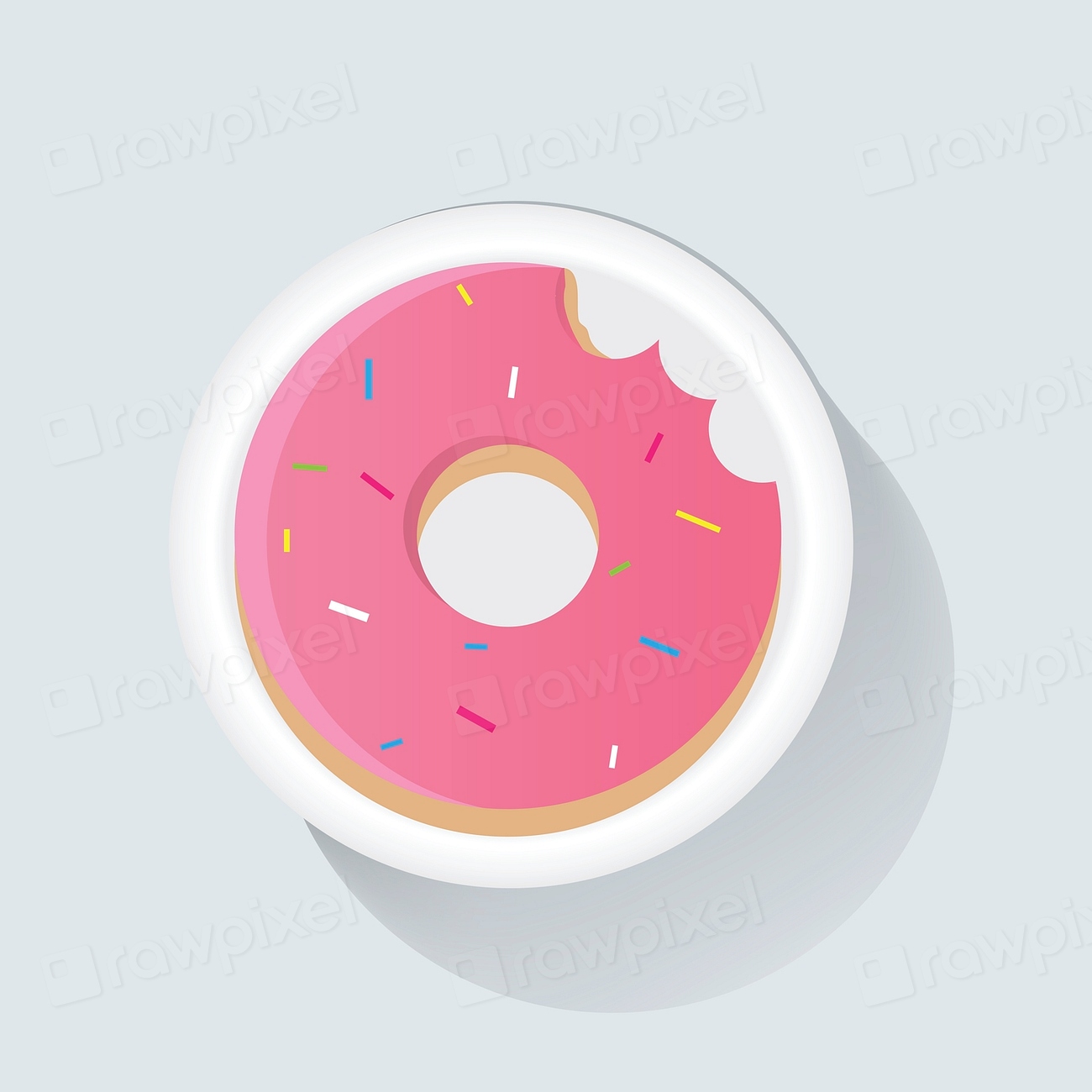 Donut with a bite vector | Premium Vector - rawpixel