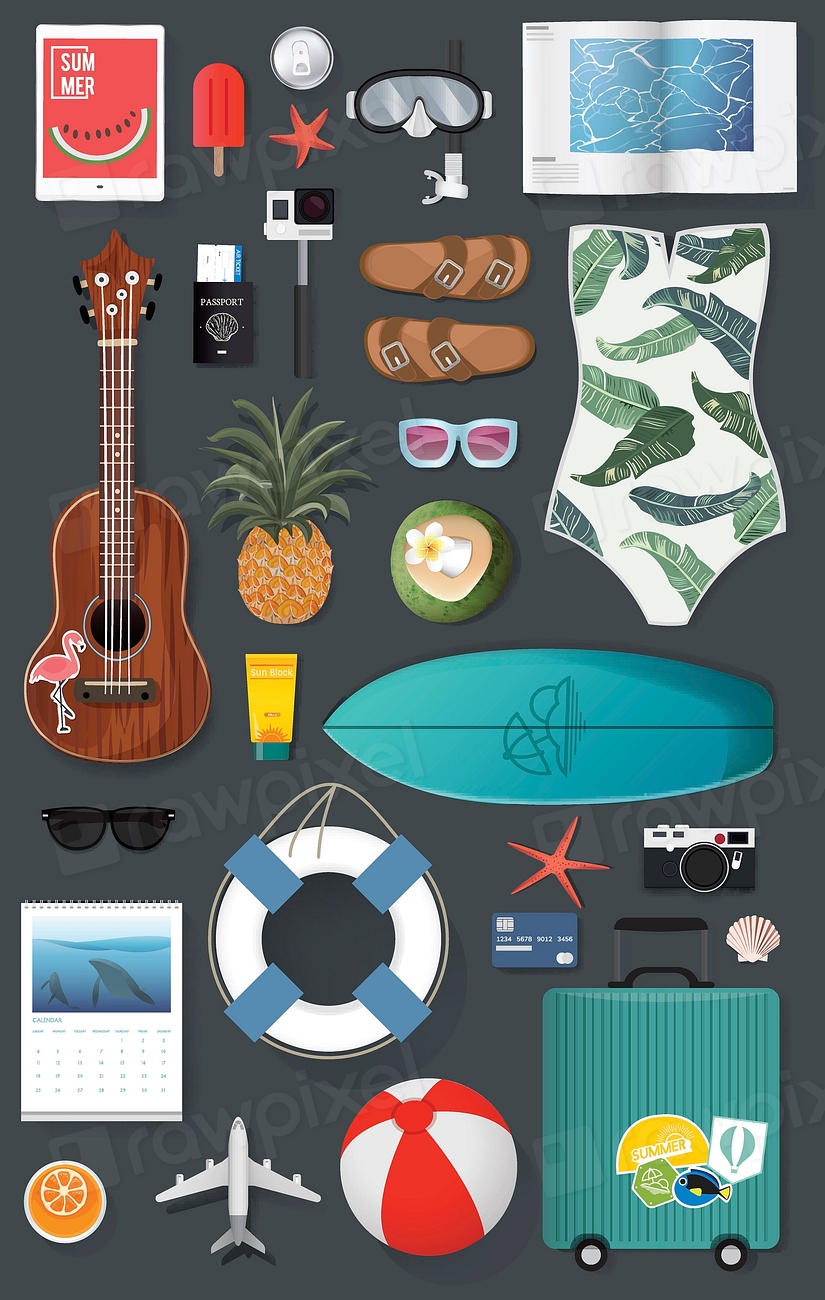 Illustration of summer packing stuff | Premium Vector - rawpixel