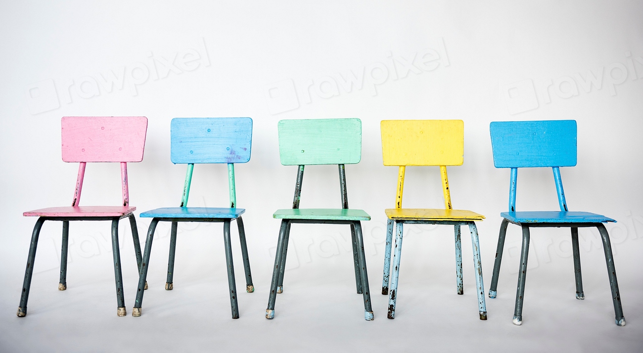Colorful chair is row. | Premium Photo - rawpixel