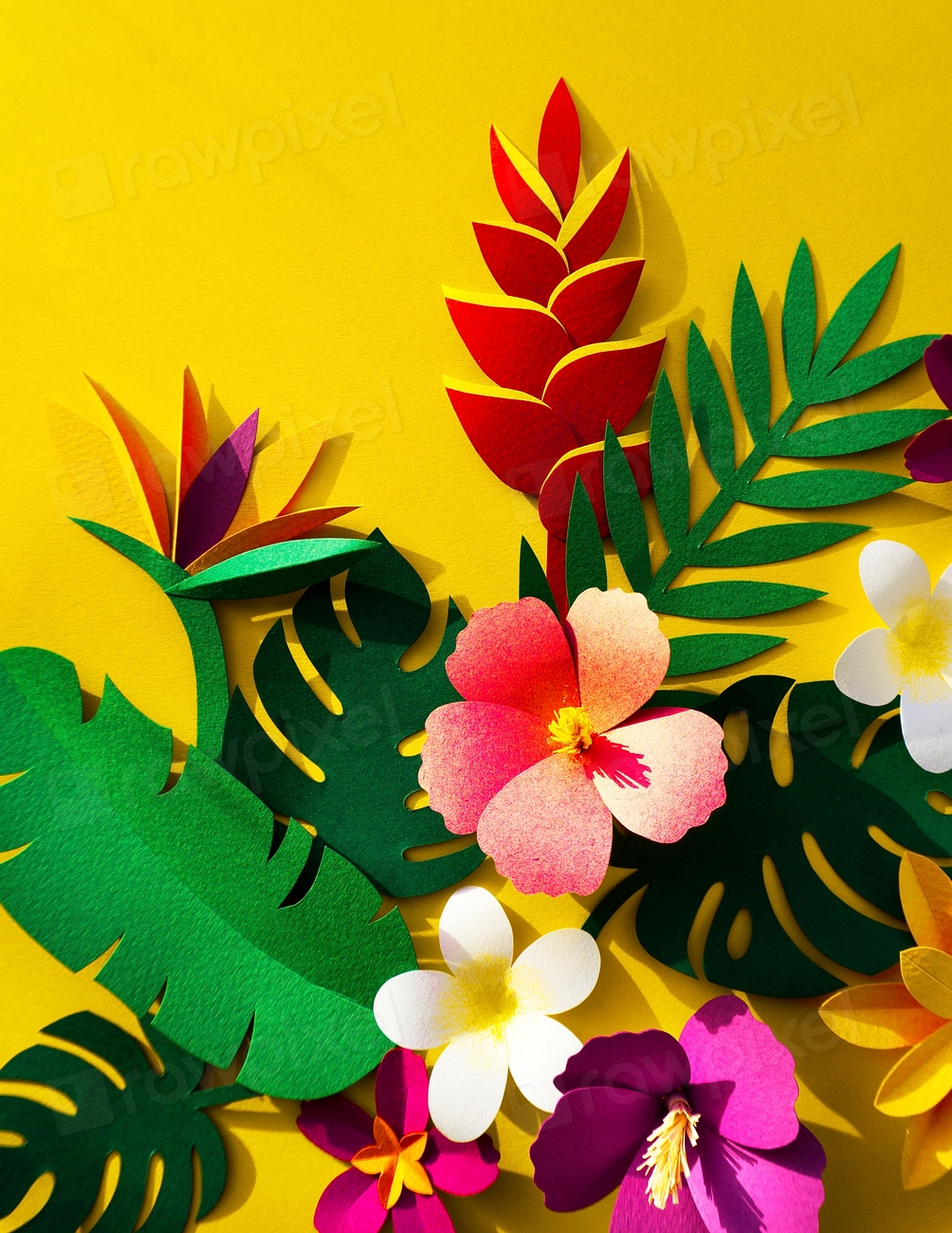 Tropical Handcrafted Papercraft Nature Petals | Premium Photo - rawpixel