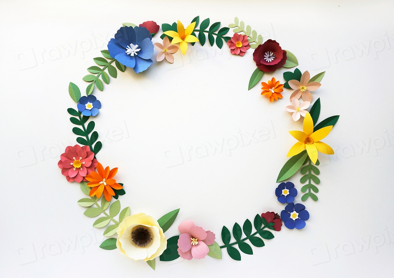 Flowers Handmade Papercraft Art Circle | Premium Photo - rawpixel