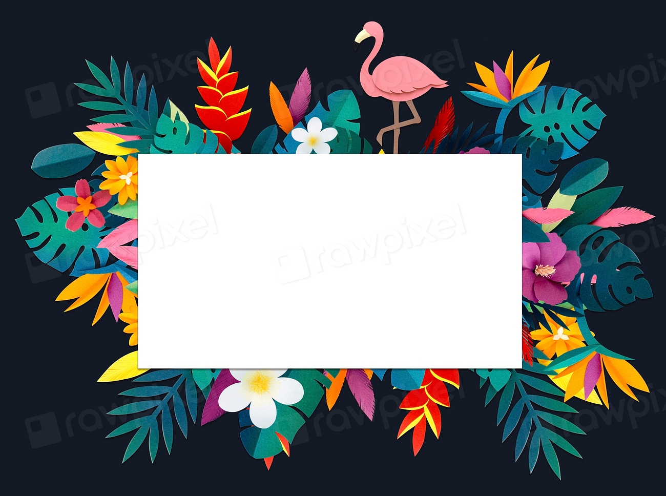 Flamingo Nature Papercraft Leaves Plants | Premium Photo - rawpixel