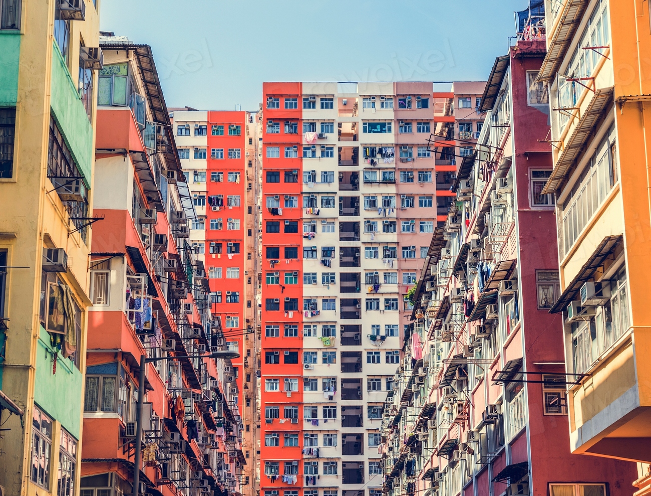 Hong Kong Crowded Colourful Building | Free Photo - rawpixel