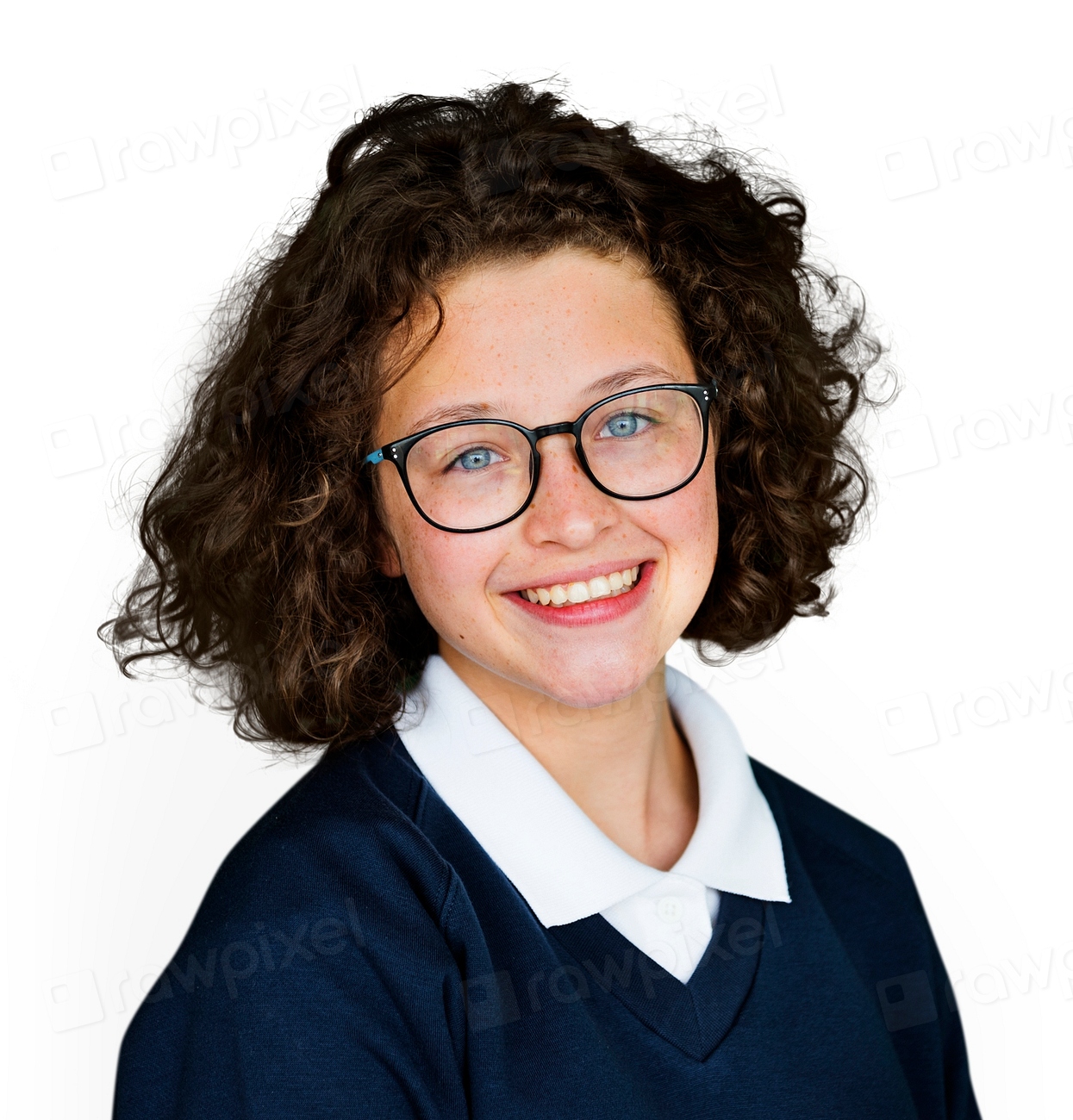 Young girl student smiling studio | Premium PSD - rawpixel