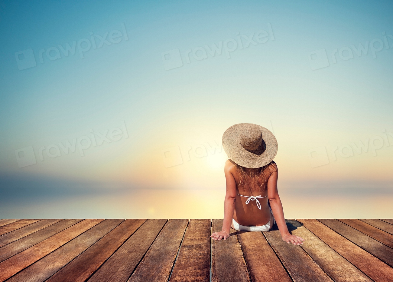 Woman Sunbathe Sunny Summer Beach | Premium Photo - rawpixel