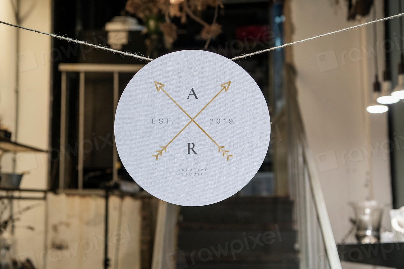 White round paper mockup hanging | Premium PSD Mockup - rawpixel