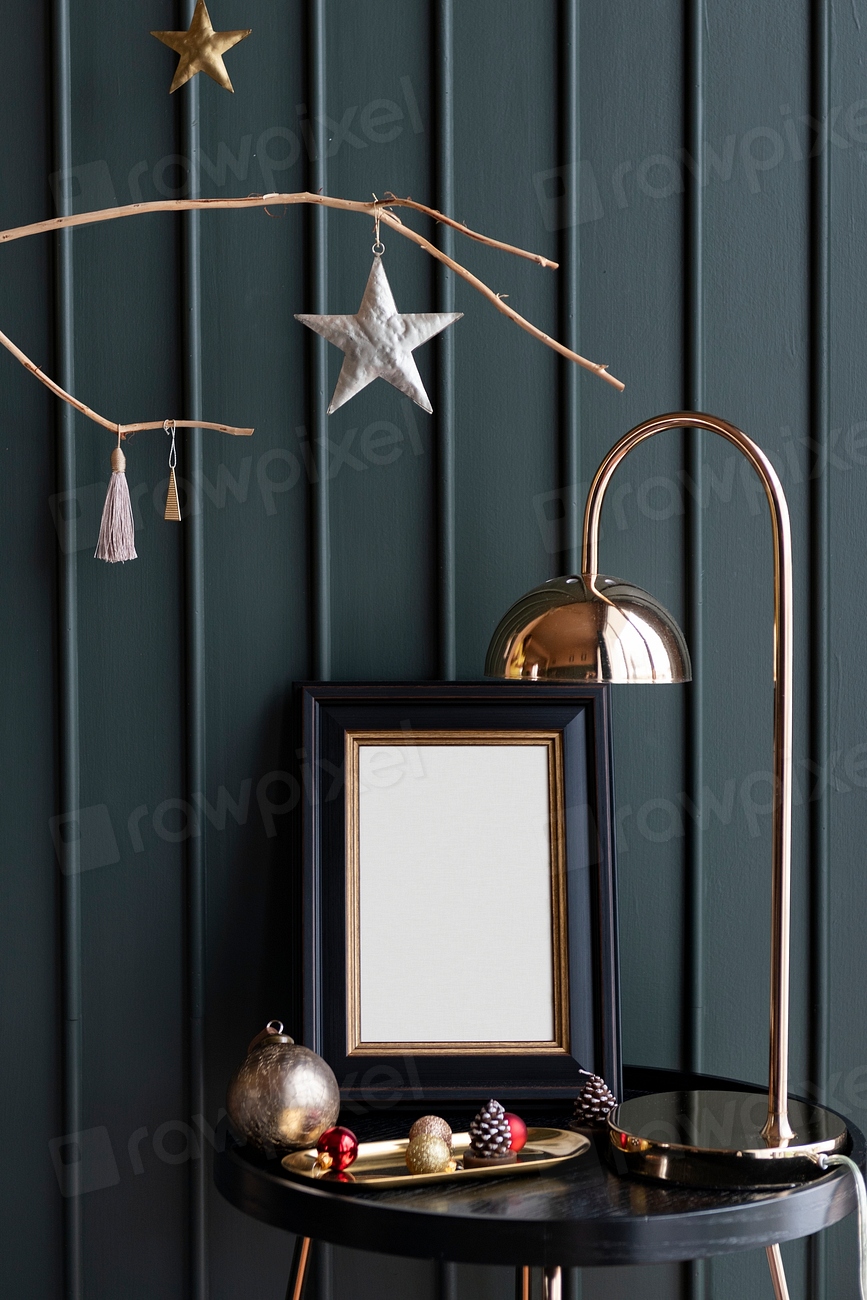 Festive photo frame on table | Premium PSD Mockup - rawpixel