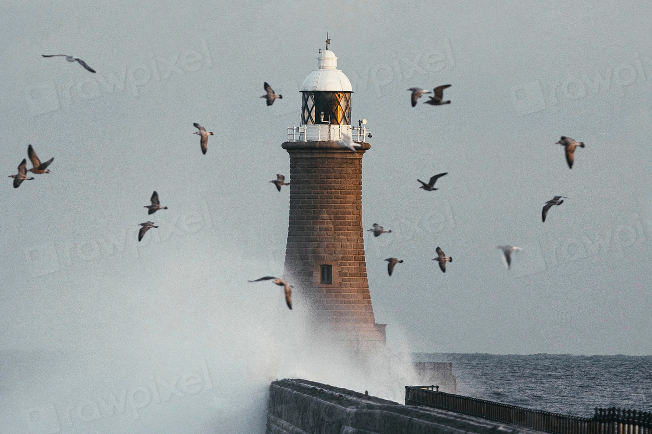 Huge wave hitting lighthouse Scotland | Premium Photo - rawpixel