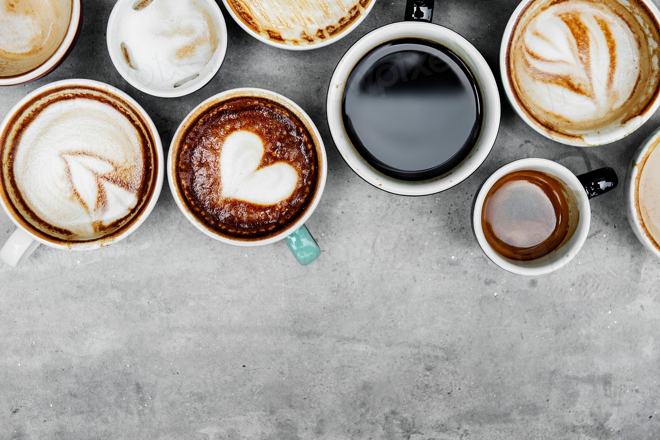 Aerial view of various coffee | Free Photo - rawpixel
