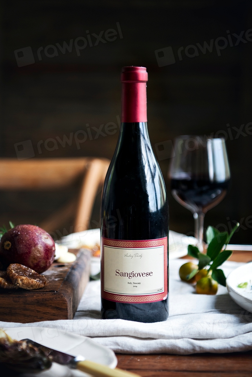 Bottle red wine dinner table | Premium Photo - rawpixel