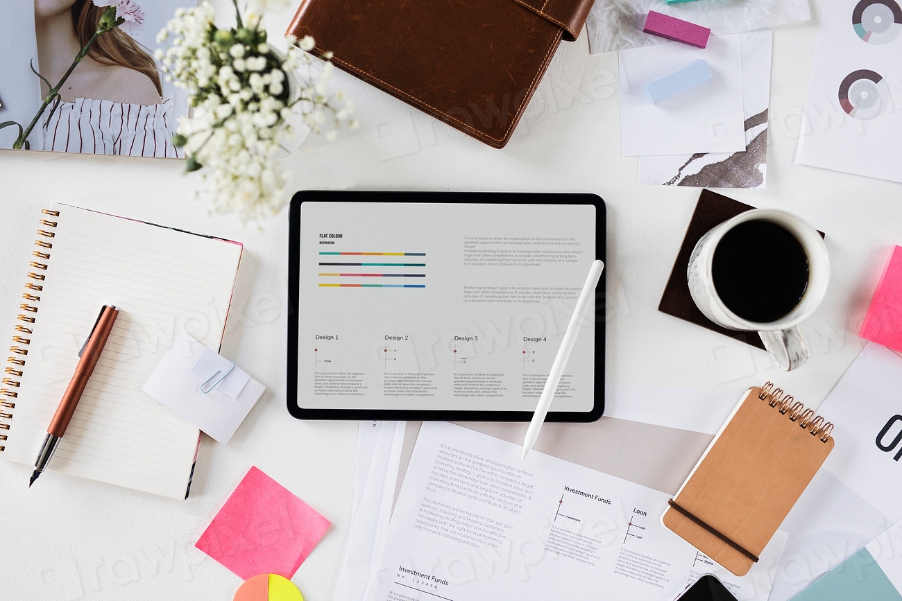 Aerial view of digital tablet | Premium PSD Mockup - rawpixel