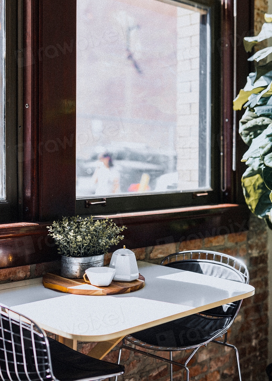 Dining table window restaurant | Premium Photo - rawpixel