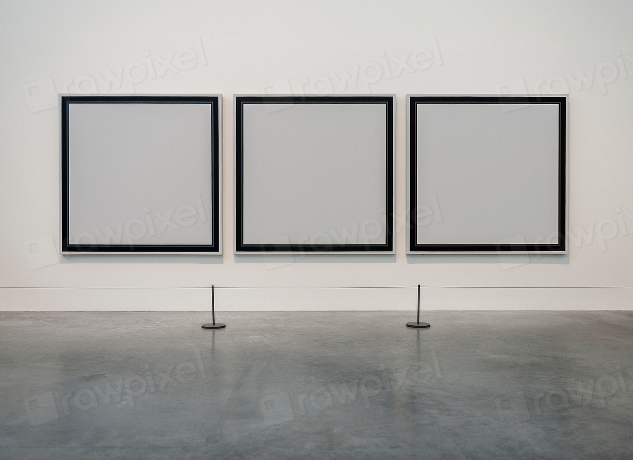 Three empty painting frames an | Premium PSD Mockup - rawpixel