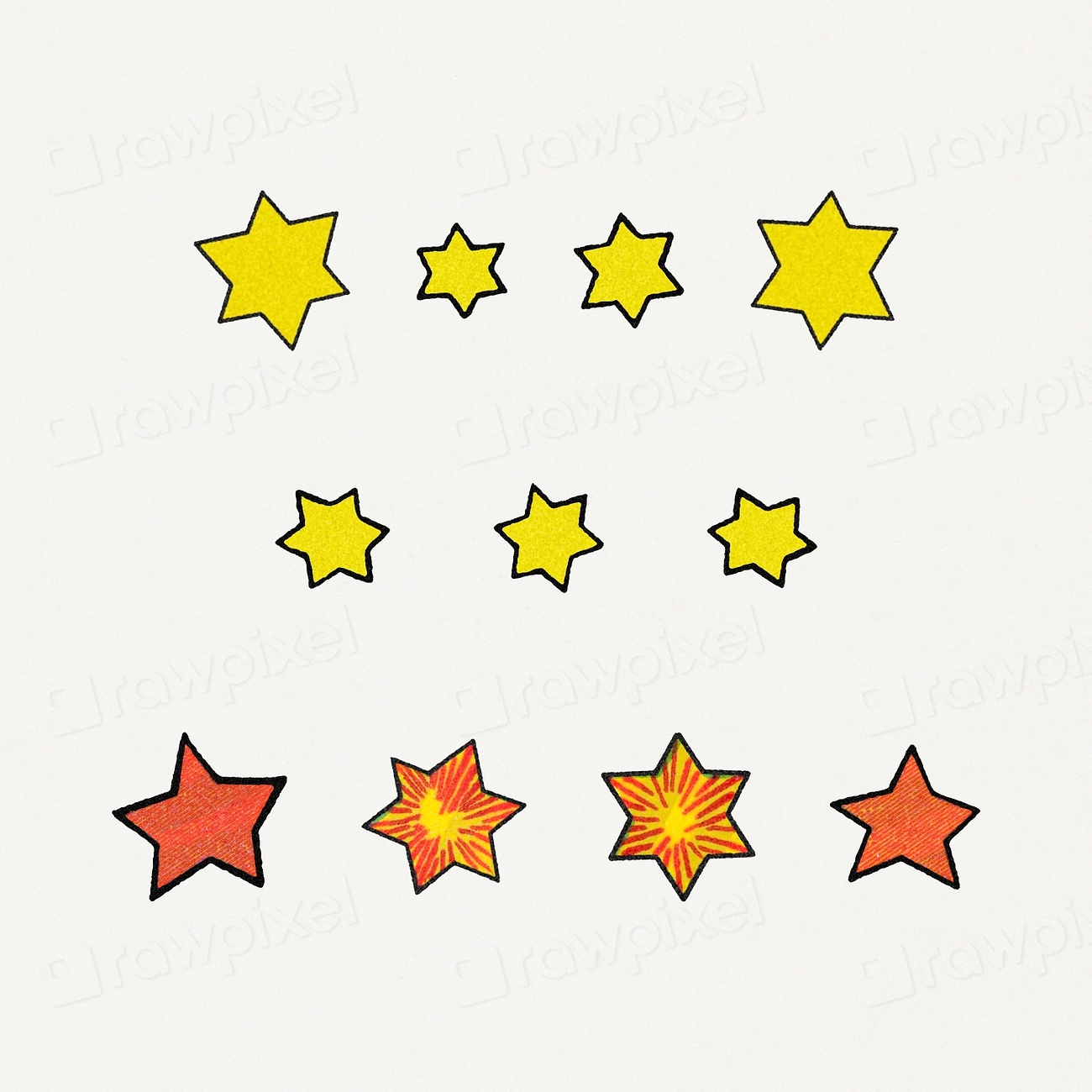 Vintage star collection design element | Premium PSD - rawpixel